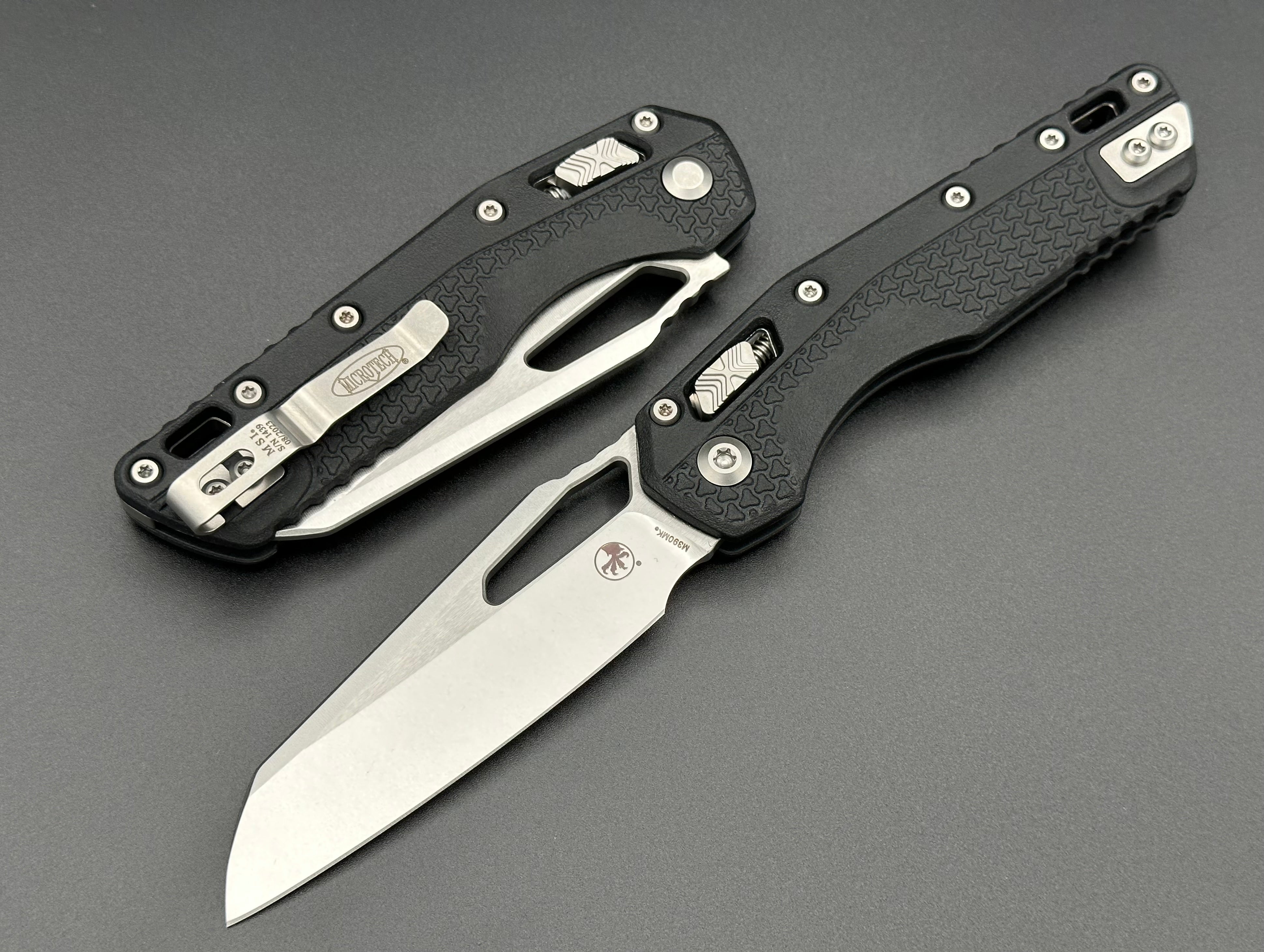 Microtech Knives Single Edge Tricks-Grip Injection Molded Black Stonew ...