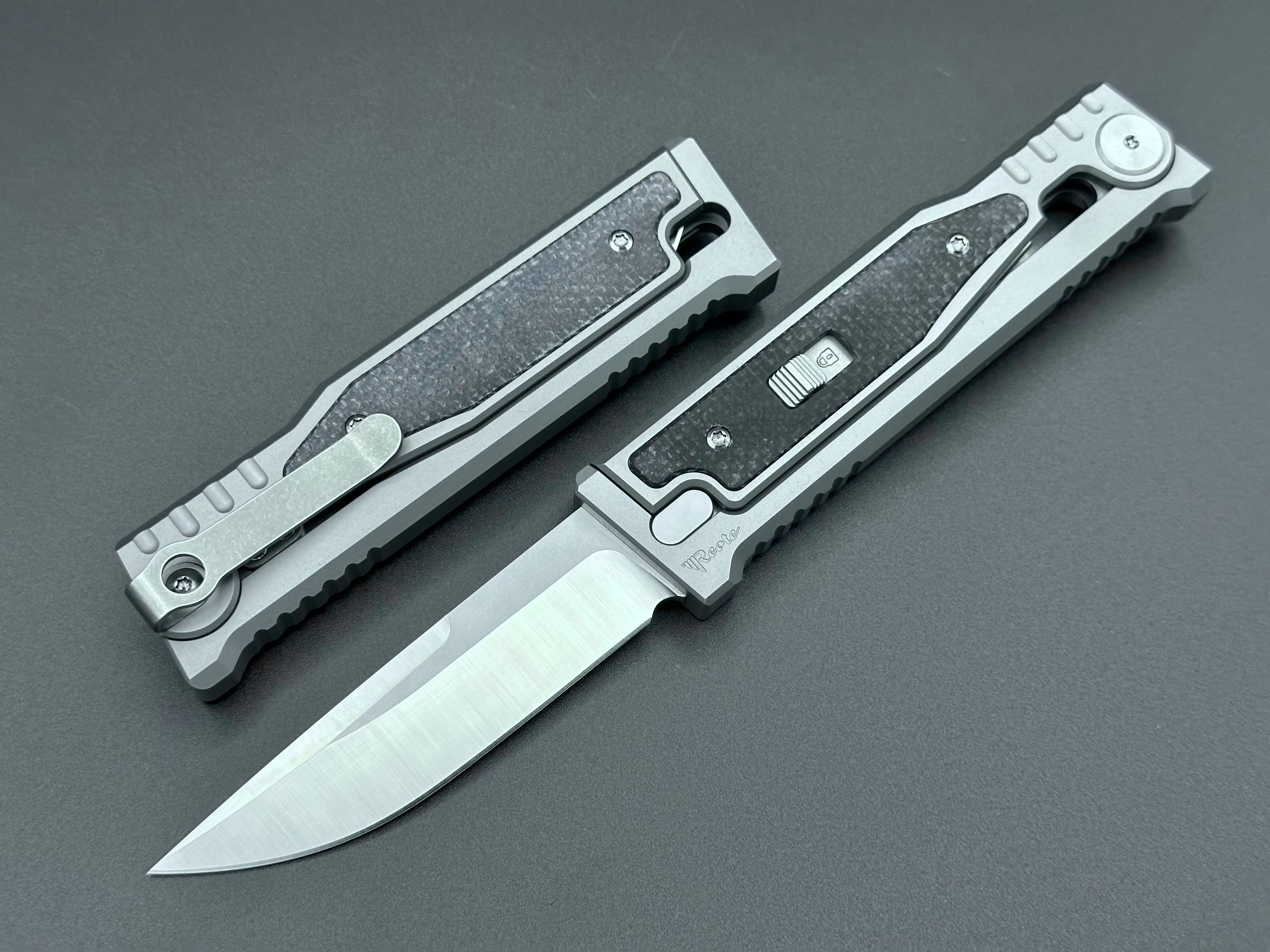 Reate EXO-M Gravity Knife Black Micarta Single Edge – Tristar Edge