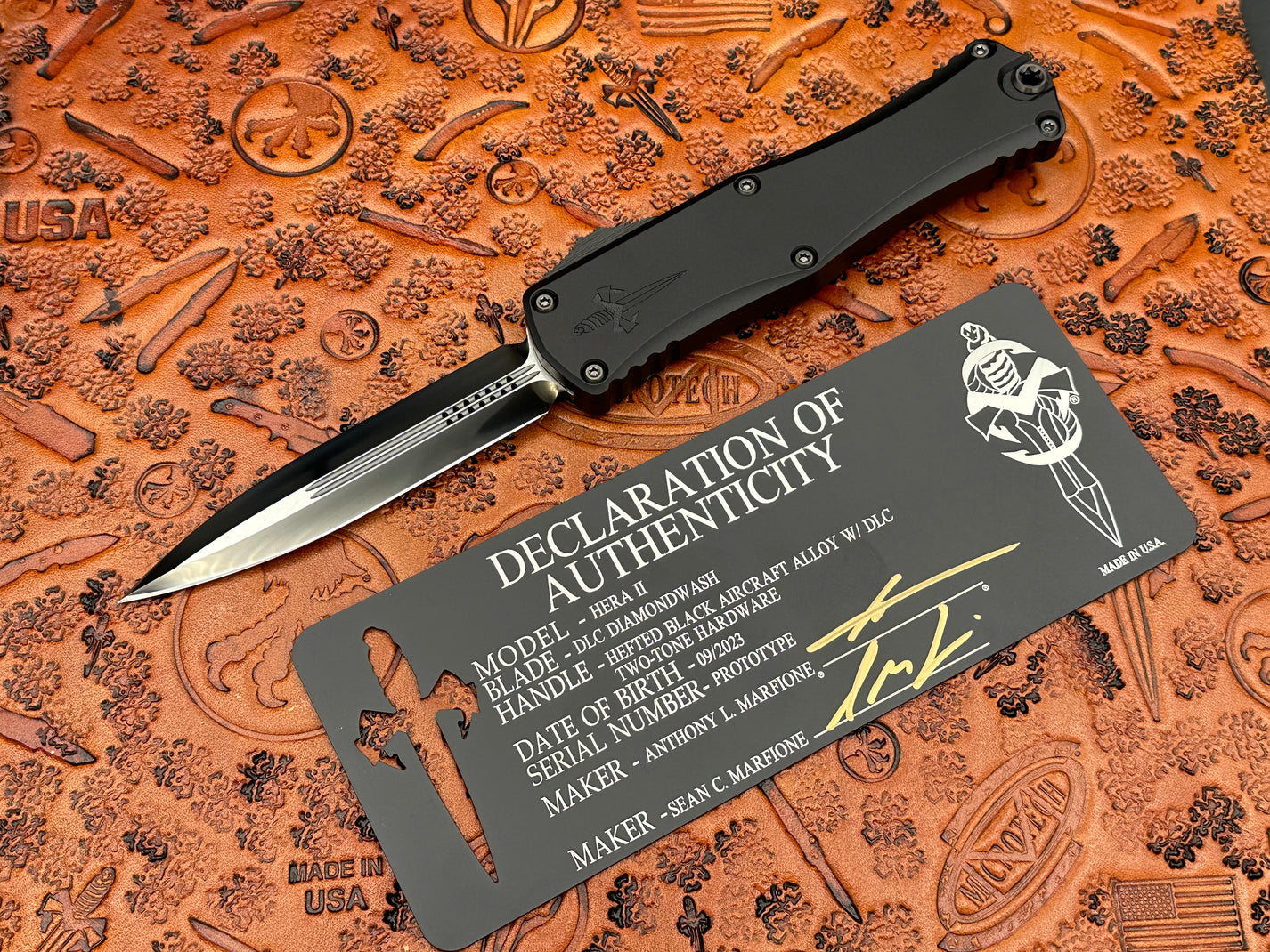 Marfione Custom Hera II DLC Diamond Wash Double Edge w/ Hefted Black A ...