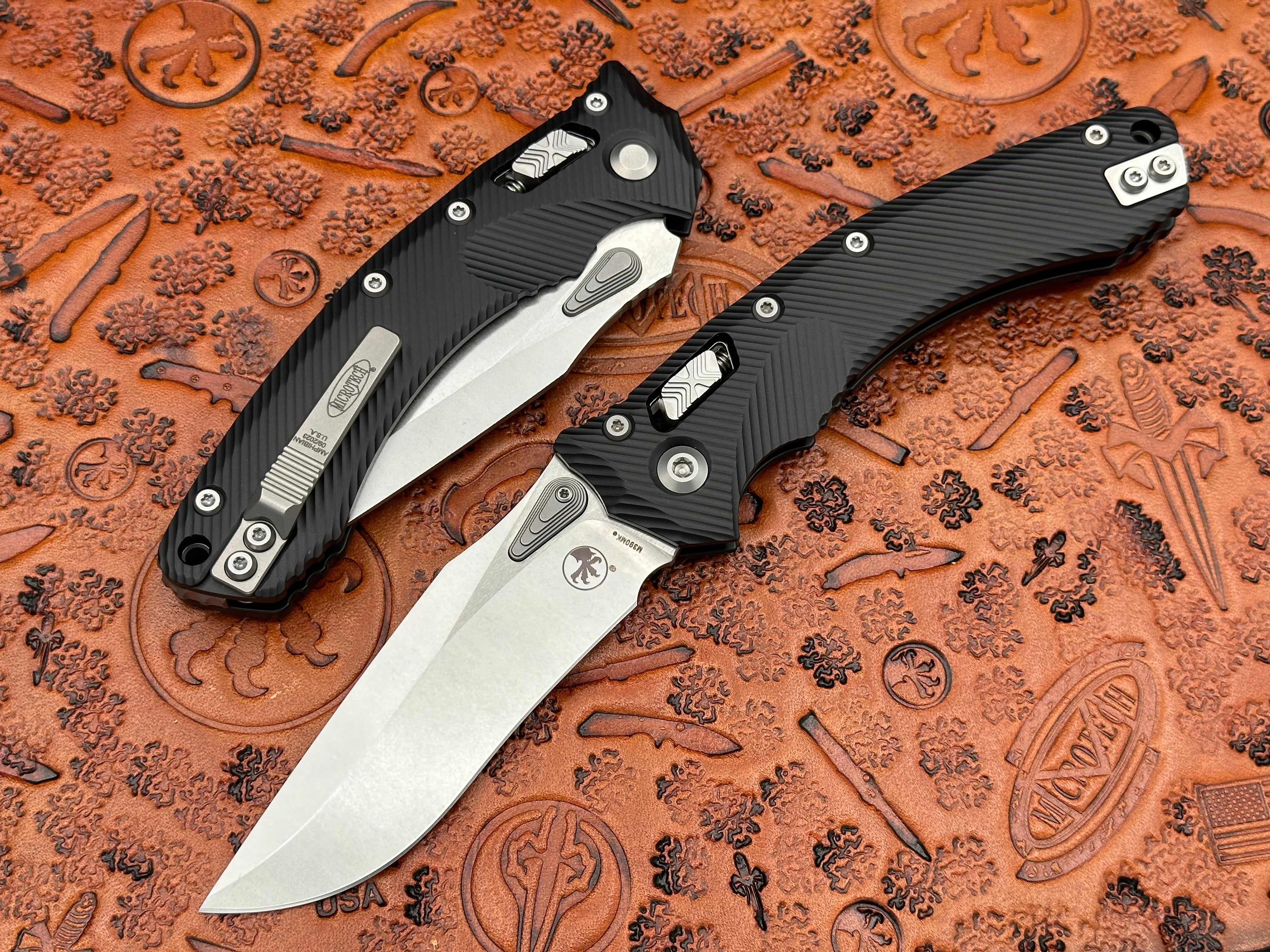 Microtech Knives Amphibian RAM-LOK Black Single Edge Fluted Aluminum S ...