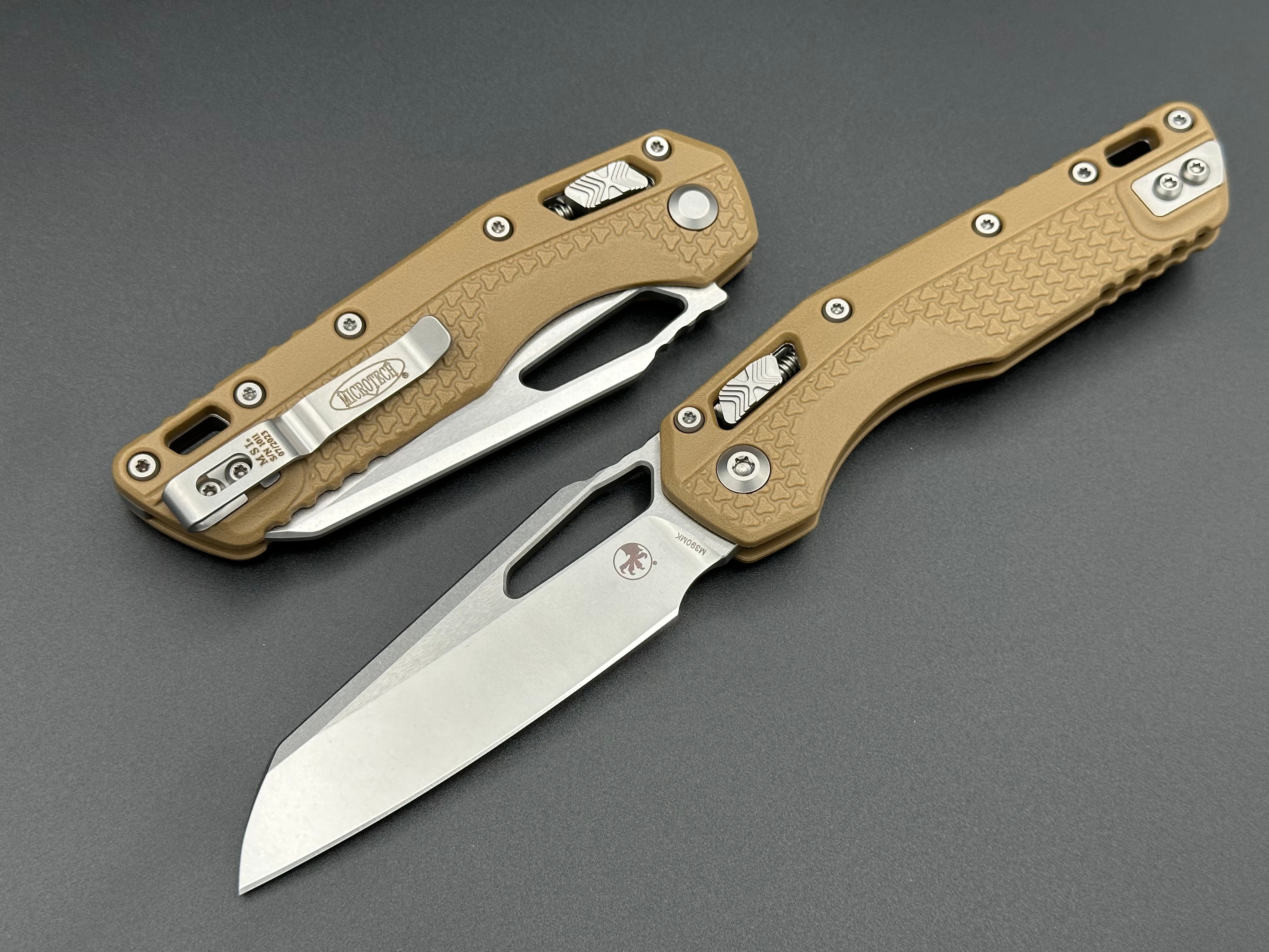 Microtech Knives Single Edge Tricks-Grip Injection Molded Dark Earth S ...